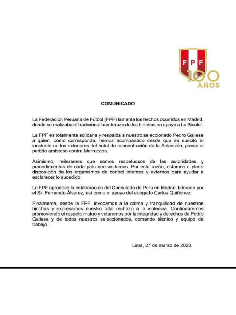 Comunicado Perú | PDF