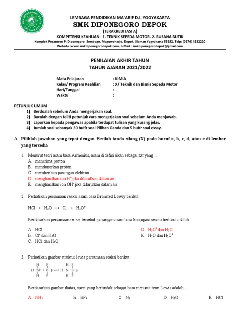 Soal X TBSM - Kimia | PDF