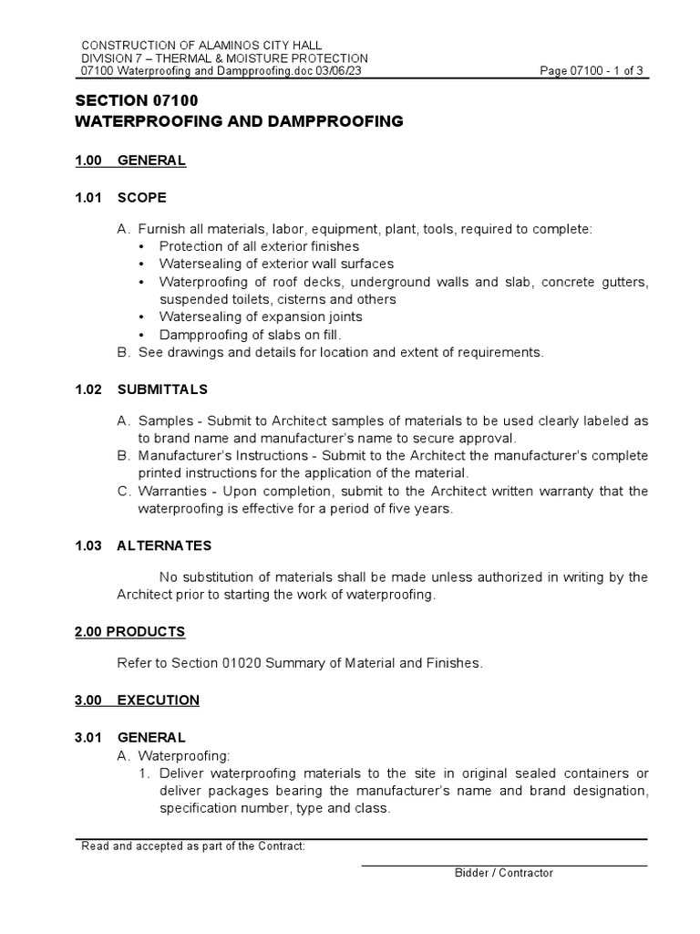 Waterproofing and Dampproofing | PDF | Concrete | Architectural Design