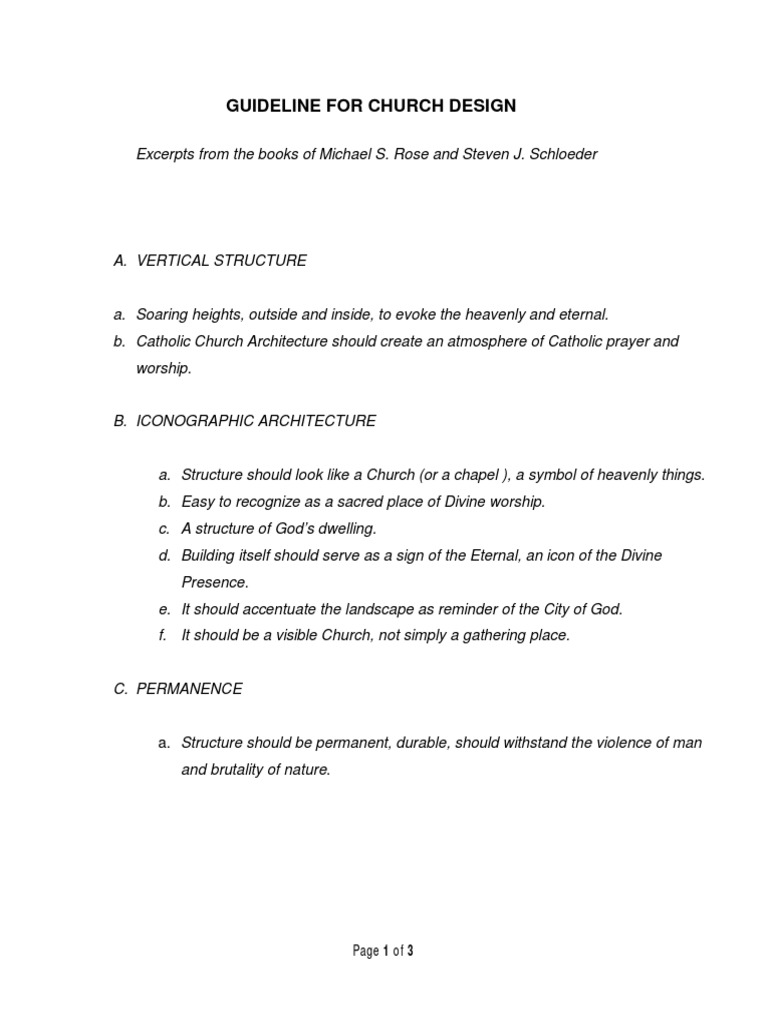 Guidelines for Church Design and Structure | PDF | Plaster | Roof