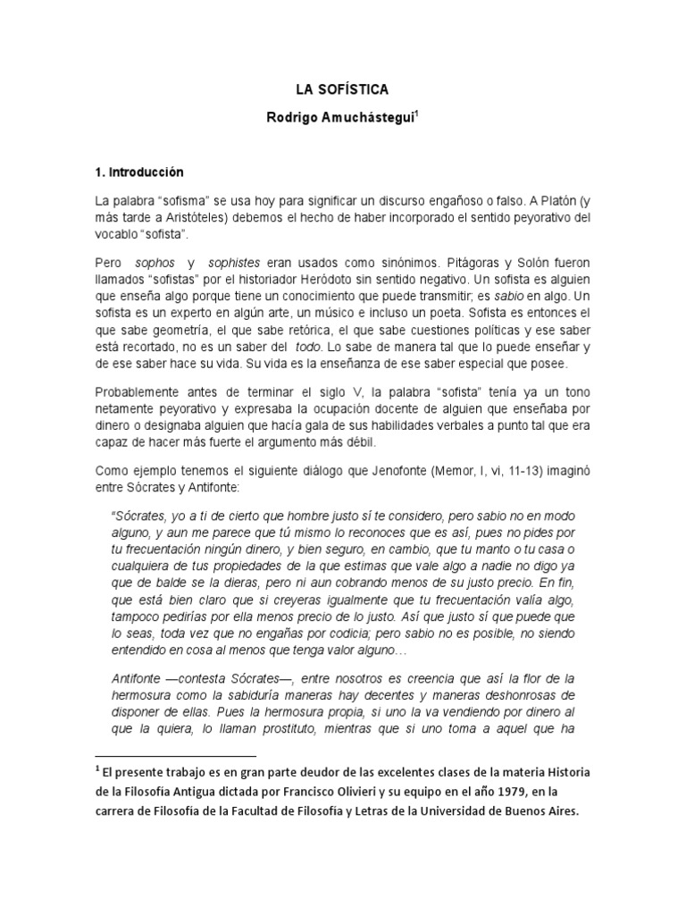 La Sofística: Historia y Revalorización | PDF | Verdad | Realidad