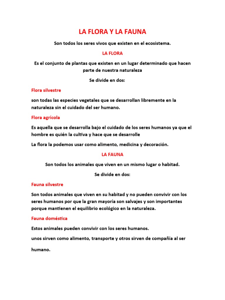 Flora y Fauna: Definición y Tipos | PDF