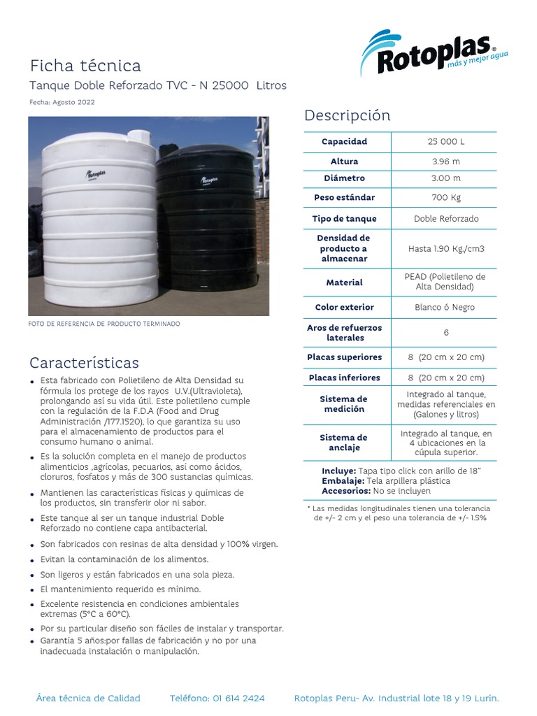 FT Tanque N 25000L | PDF | Ciencias fisicas | Química