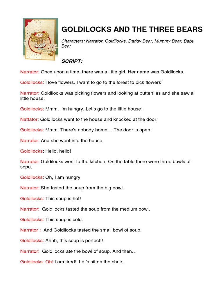 Goldilocks and The Three Bears | PDF | Goldilocks And The Three Bears