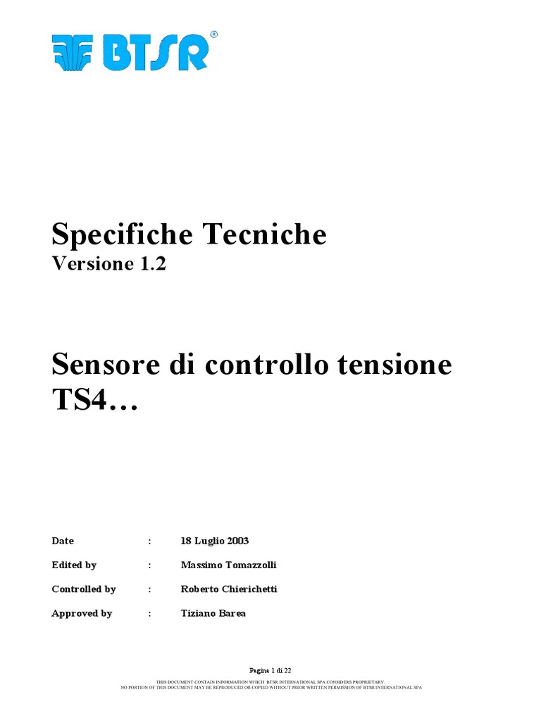 Specifiche TS4 1.2 | PDF