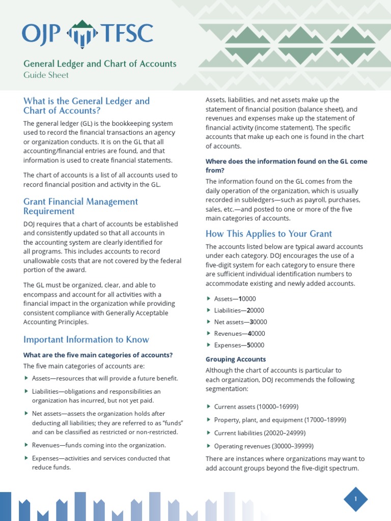 Doj Ojp TFSC General Ledger and Chart of Accounts 508 | PDF | Balance ...