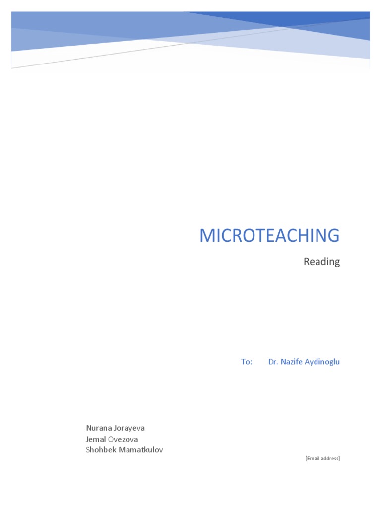 Microteaching: Reading | PDF