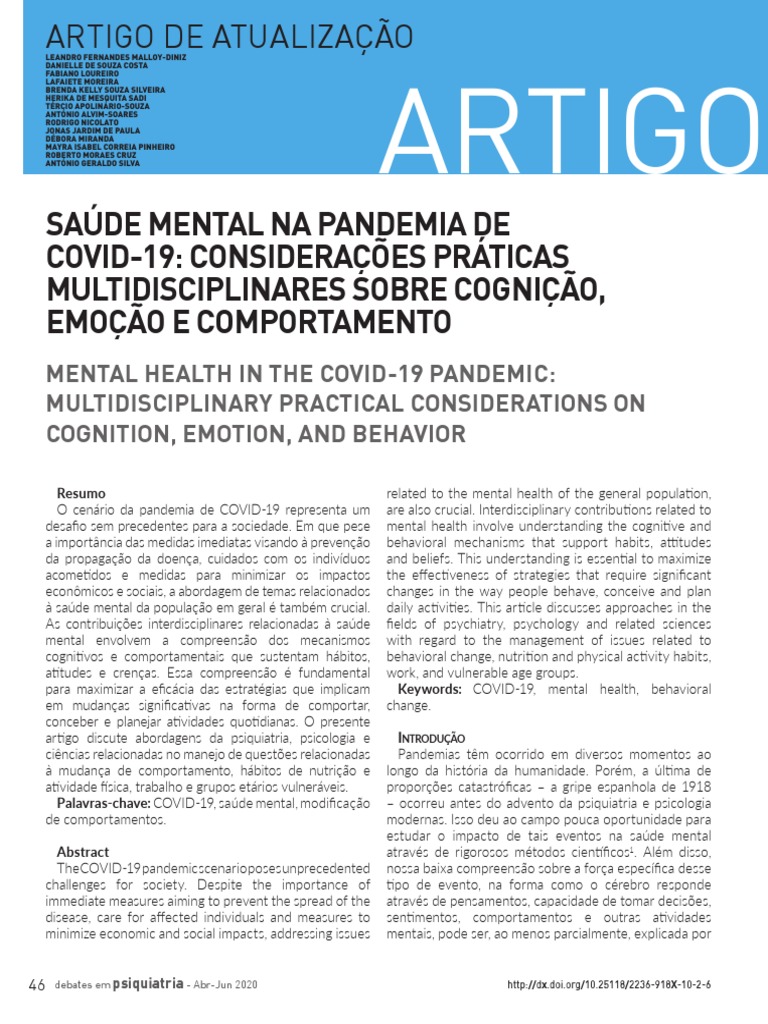 Artigo | PDF | Psicologia | Comportamento