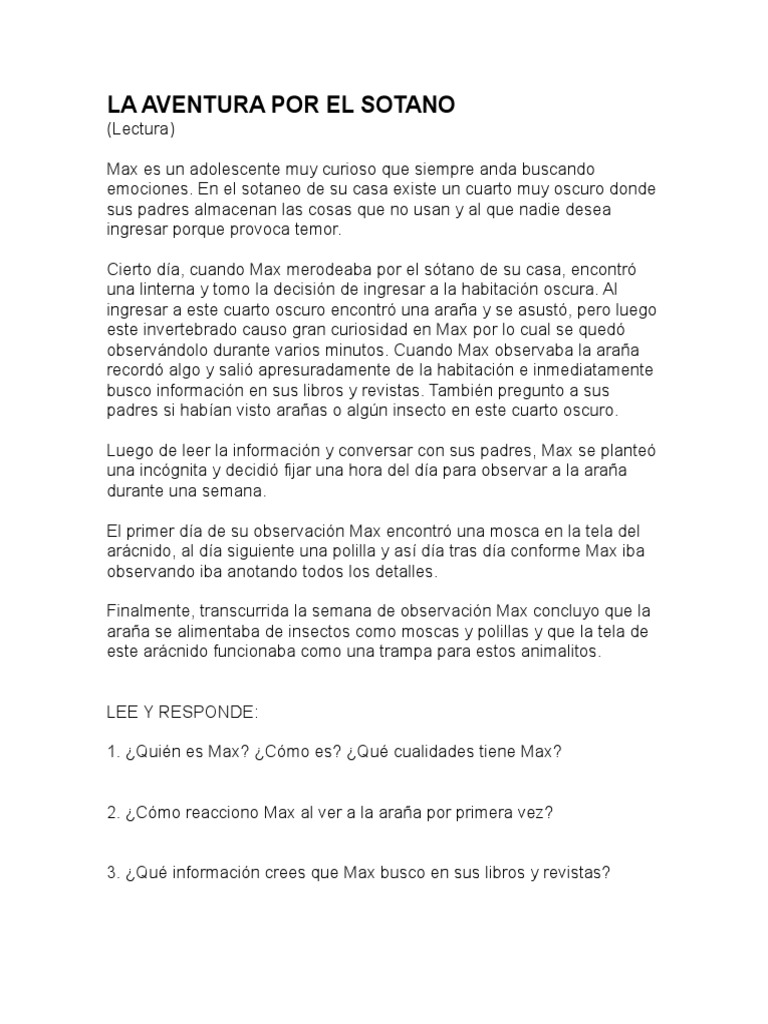 Max y la araña del sótano | PDF