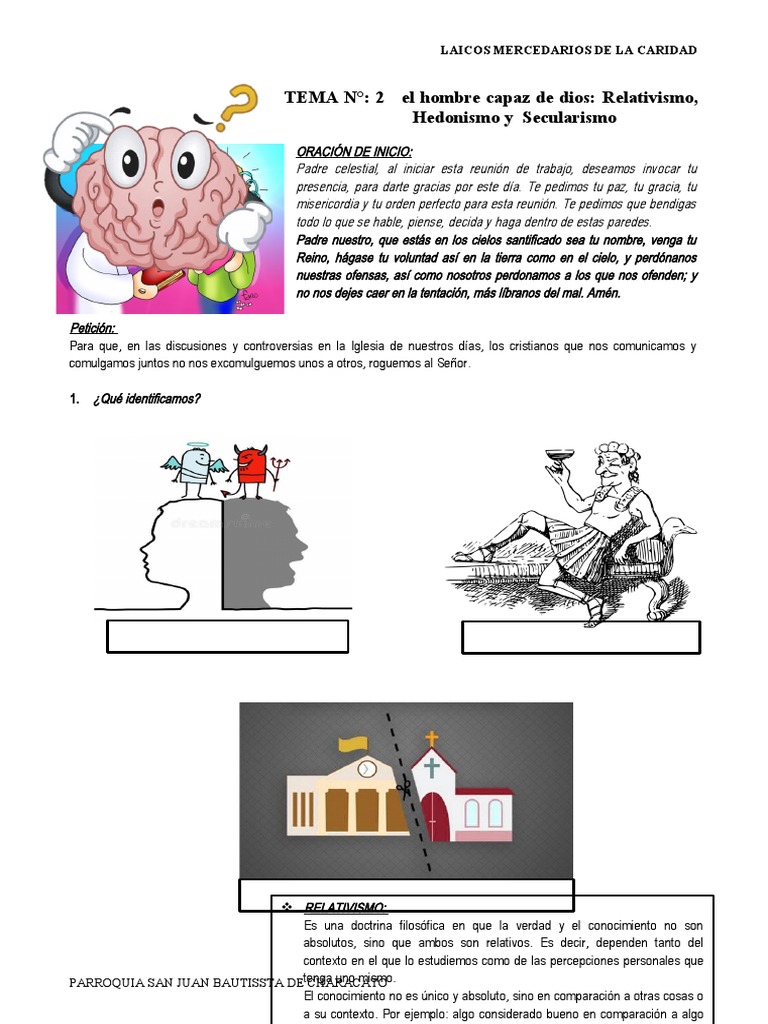 Tema 2 Relativismo, Hedonismo y Secularismo | PDF | Laicismo | Hedonismo