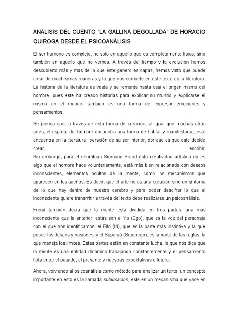 Análisis Del Cuento | PDF | Psicoanálisis | Jacques Lacan