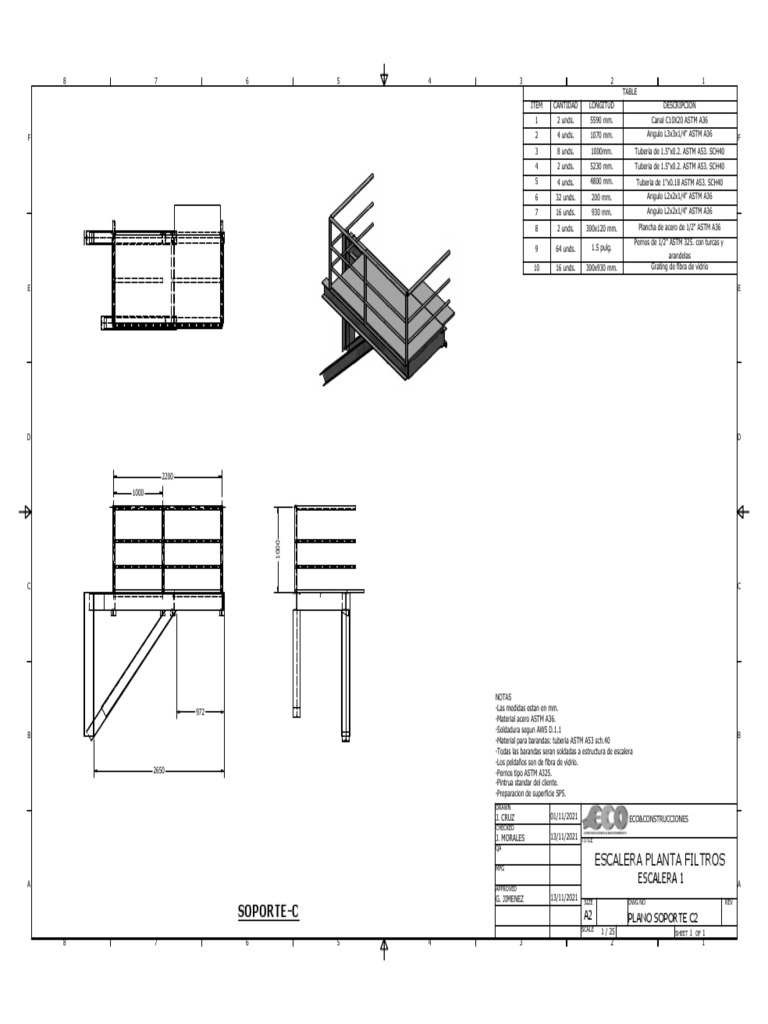 Plano Soporte C2 | PDF | Materiales de construcción | Ingeniería de Edificación