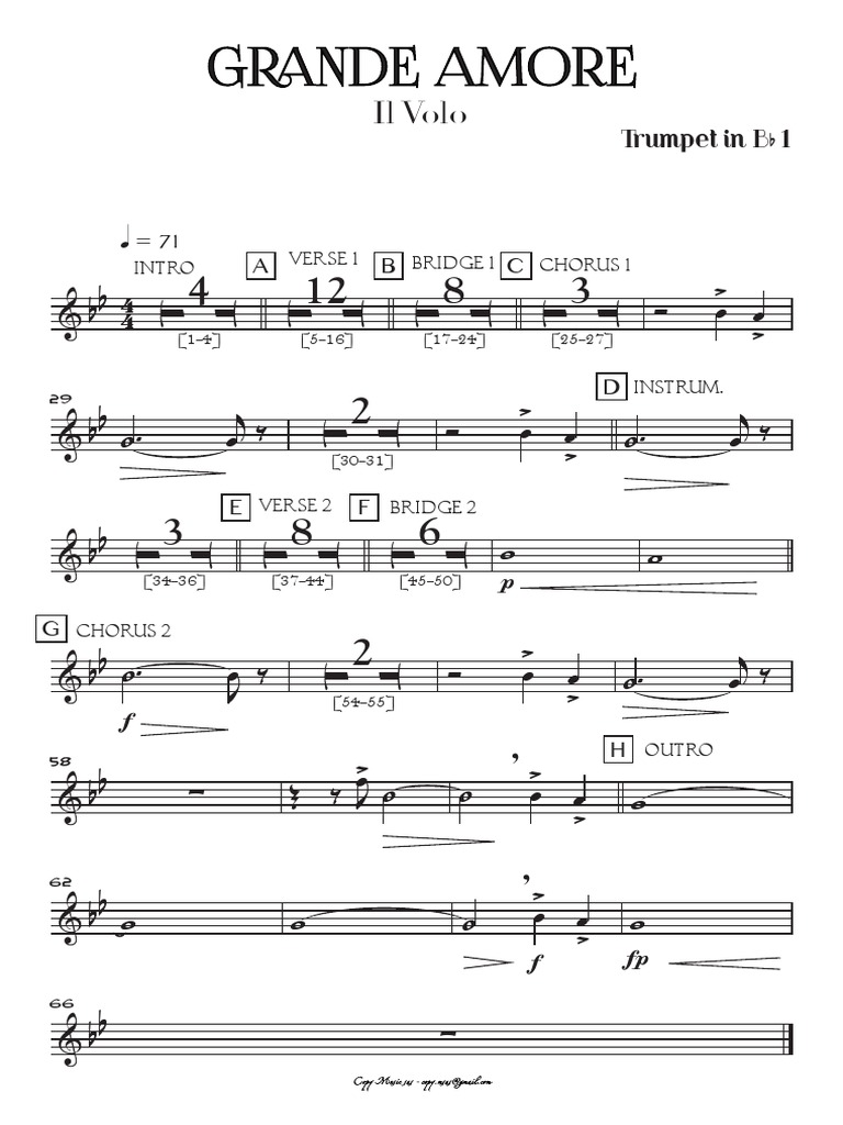 Grande Amore (Valli) - Tromba 1 | PDF