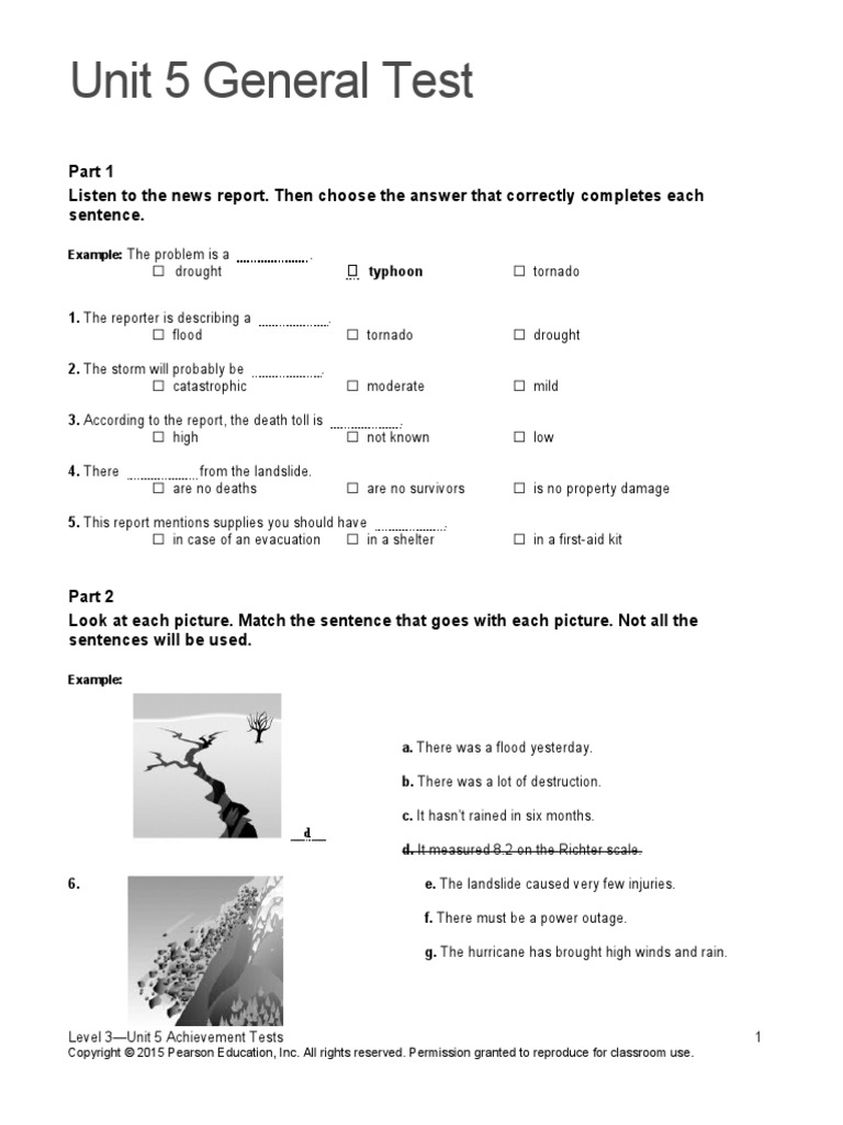 General Test Unit 5 | PDF | Natural Disasters | Tropical Cyclones