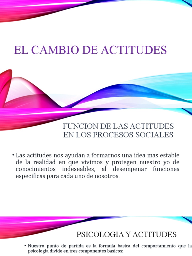 Cambio y Función de las Actitudes | PDF | Actitud (psicología ...
