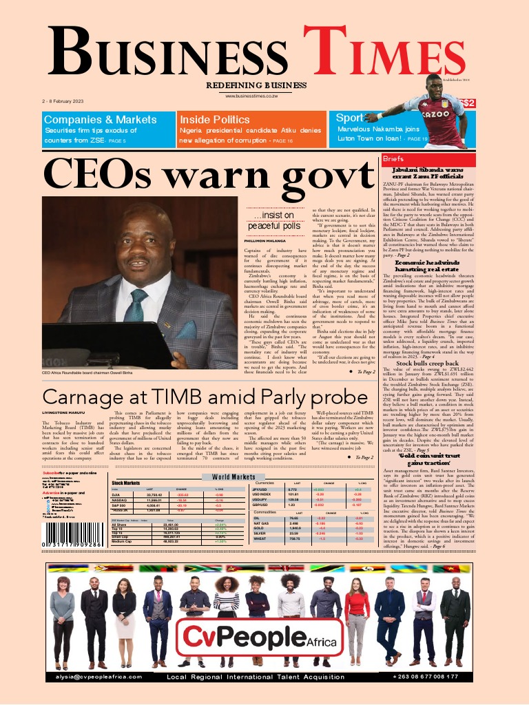 Epaper 2 February 2023 | PDF | Market Trend | Zimbabwe
