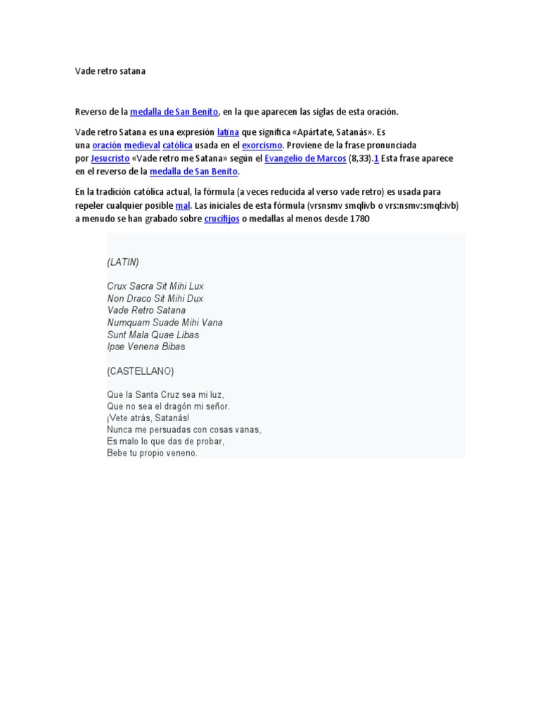 Vade Retro Satana | PDF