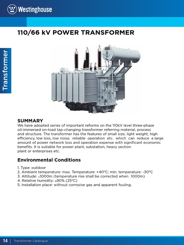 110/66 KV Power Transformer | PDF | Transformer | Physical Quantities