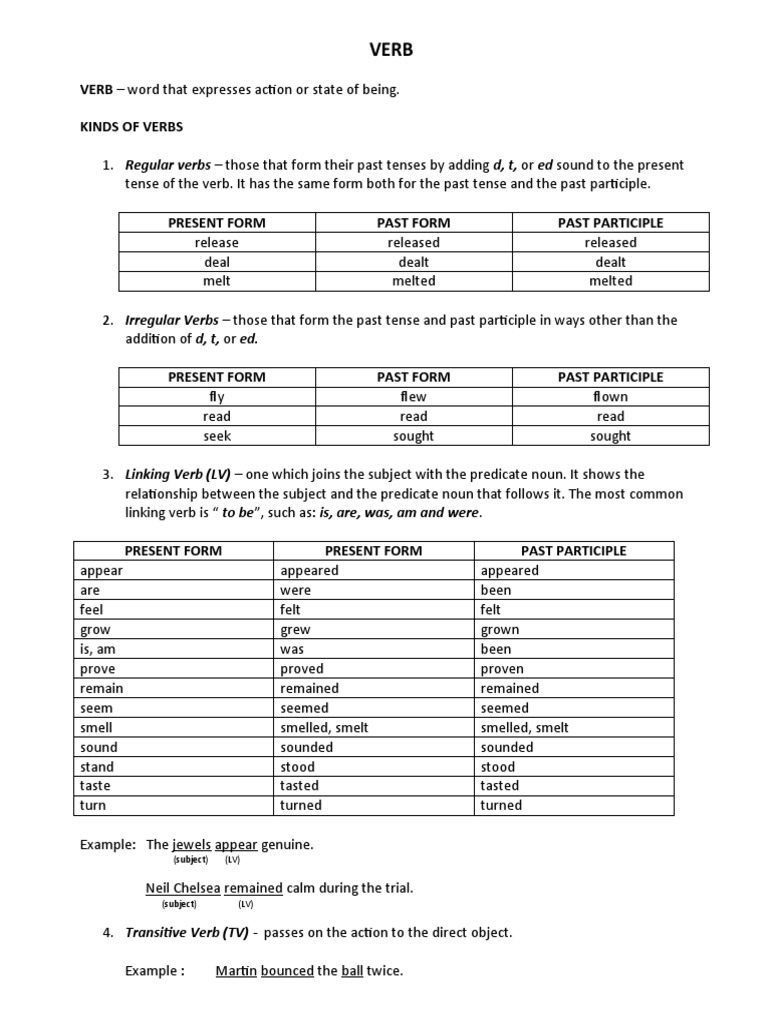 VERB | PDF | Verb | Perfect (Grammar)