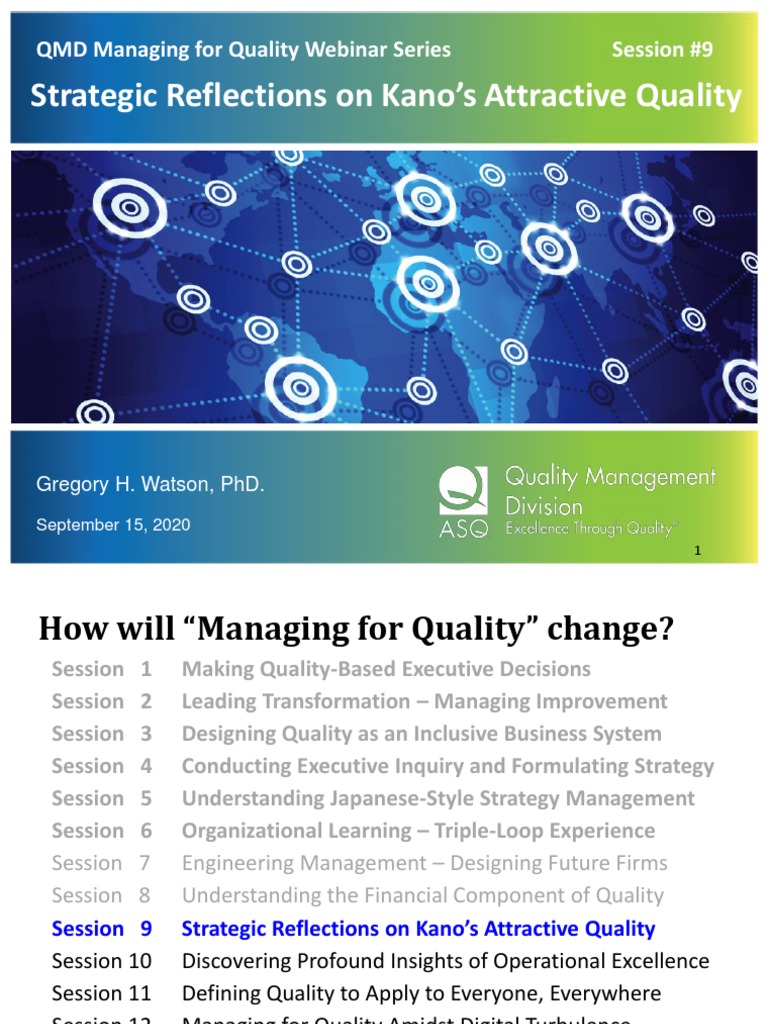 Session 09. Strategic Reflections On Kano's Attractive Quality (Watson ...