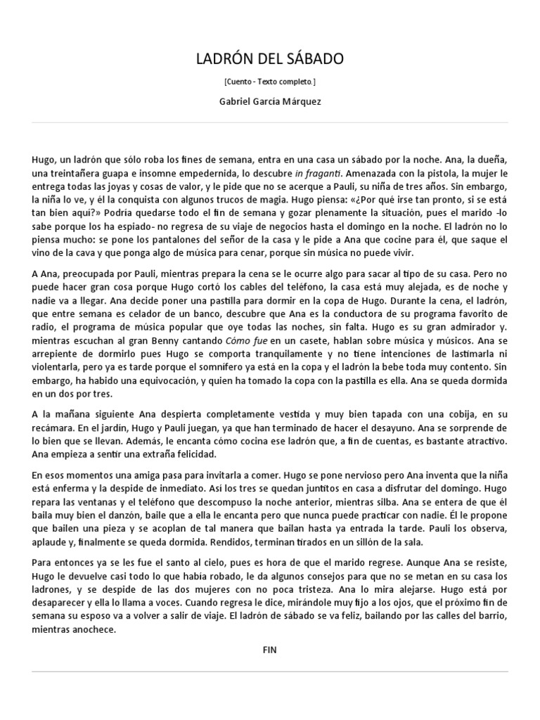 Ladrón Del Sábado | PDF