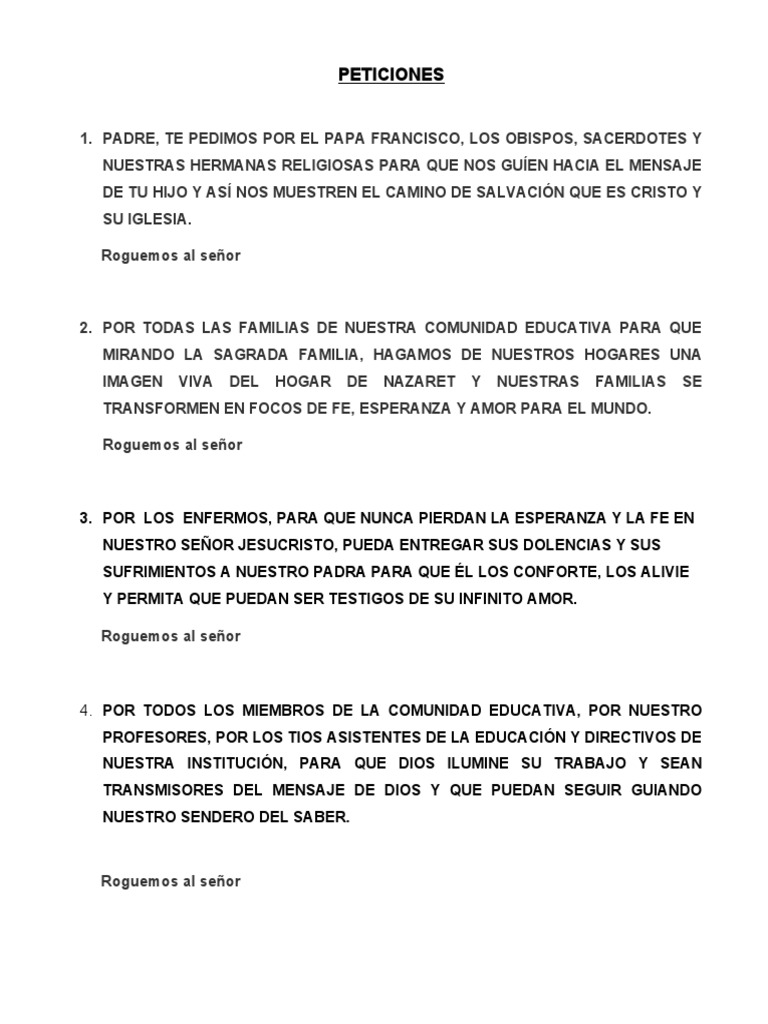 Peticiones Misa 2022 | PDF