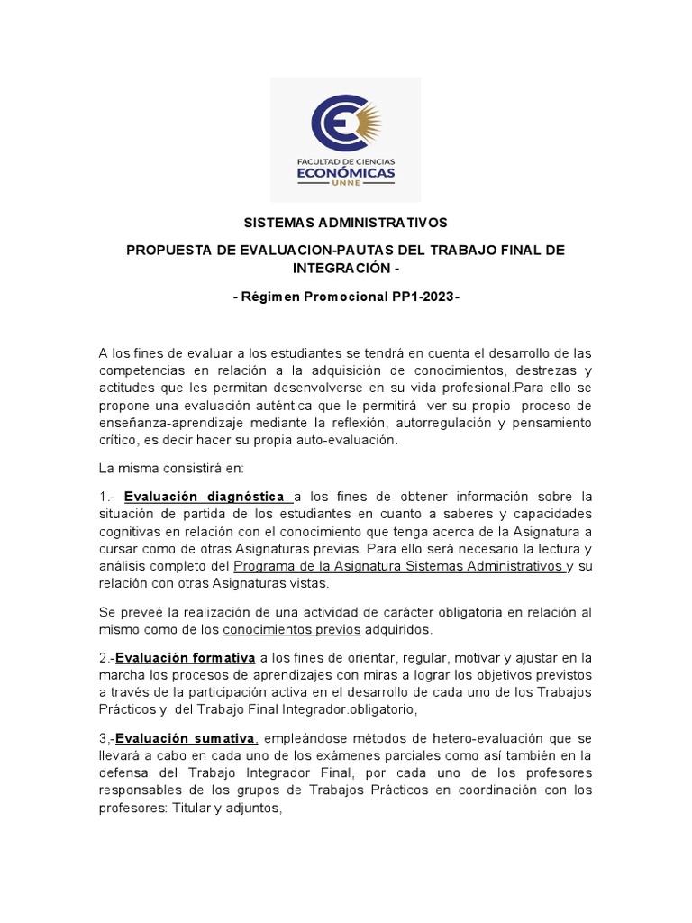 Consigna Trabajo Integrador 2023 | PDF | Evaluación | Rúbrica (Académica)