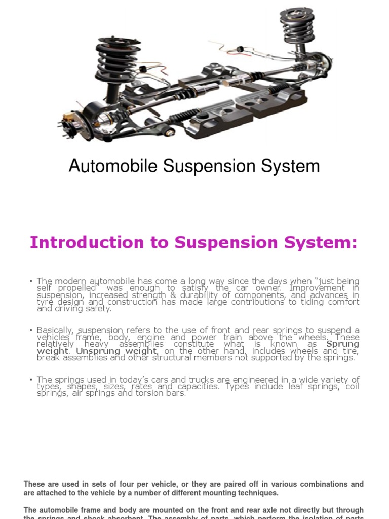 Suspension Systems | PDF | Steering | Axle