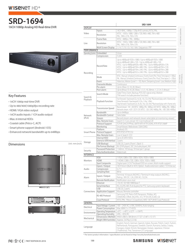 srd-1694 Specifications | PDF | Streaming Media | Usb