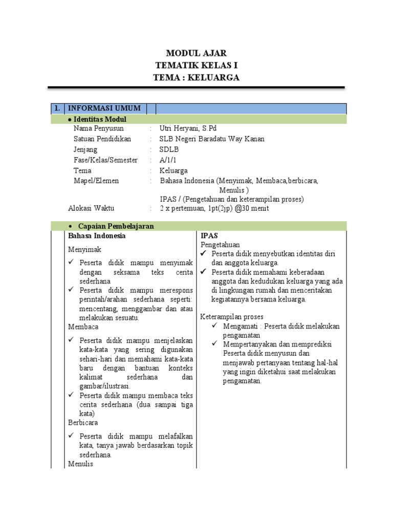 MODUL AJAR Baru | PDF