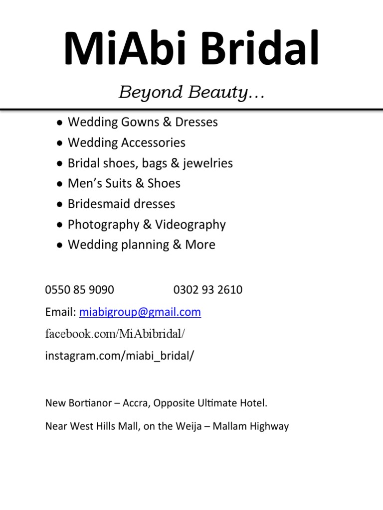SIGNAGE - MiAbi Bridals | PDF