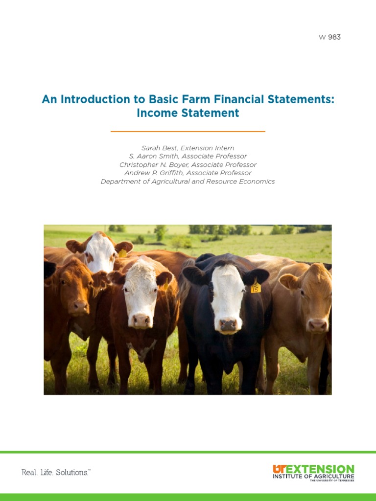An Introduction To Basic Farm Financial Statements: Income Statement ...
