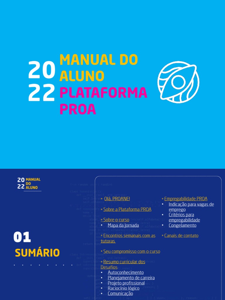 Plataforma PROA - Manual Do Aluno - Turmas - Agosto22 ...