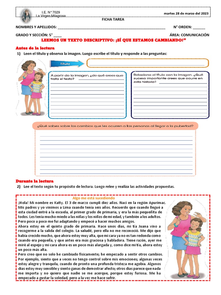 TAREA COMU S2D2 Leemos - Texto Descriptivo | PDF