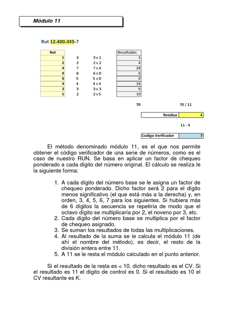El Método Módulo11 | PDF