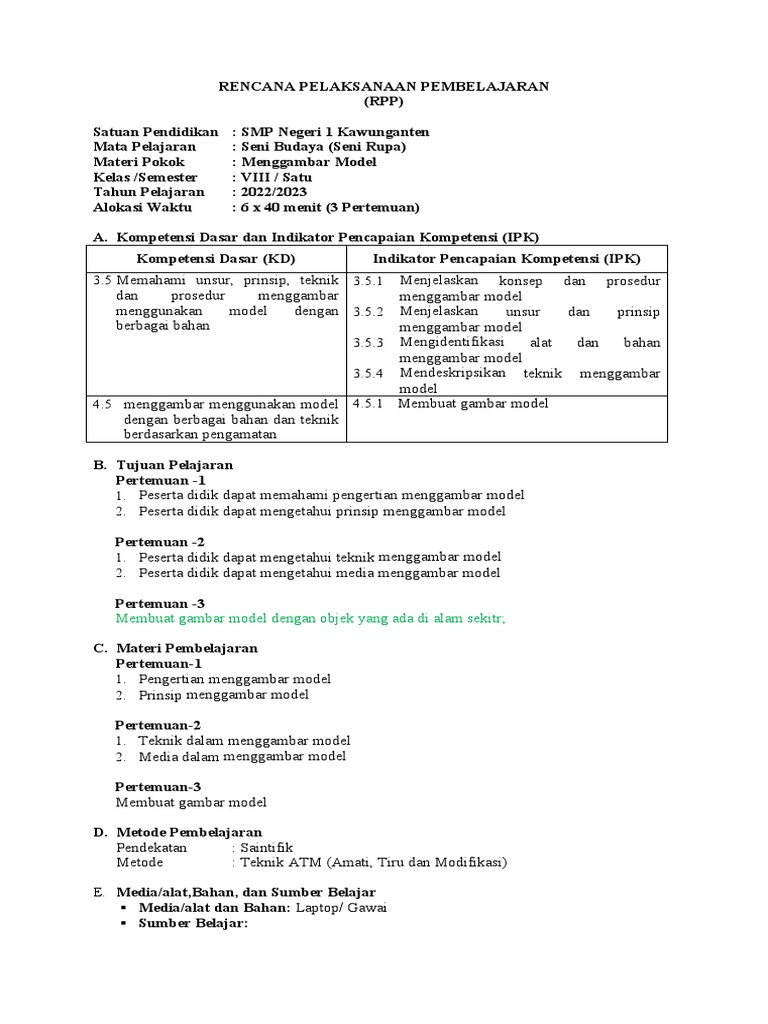 Sip - 11. RPP 6JP MENGGAMBAR MODEL | PDF