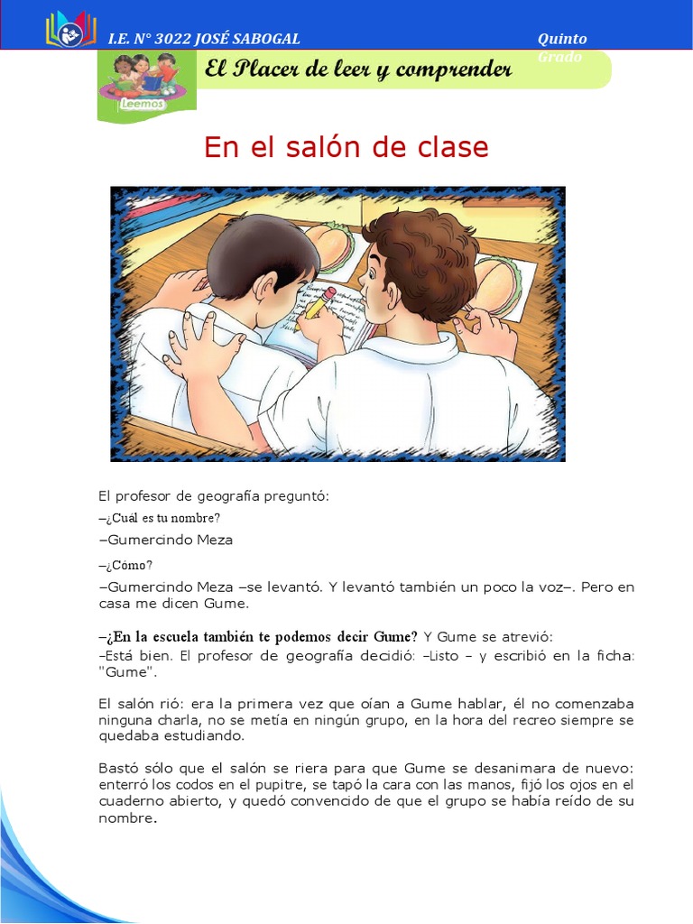 2 - en El Salon de Clase Ficha de Aplicación | PDF