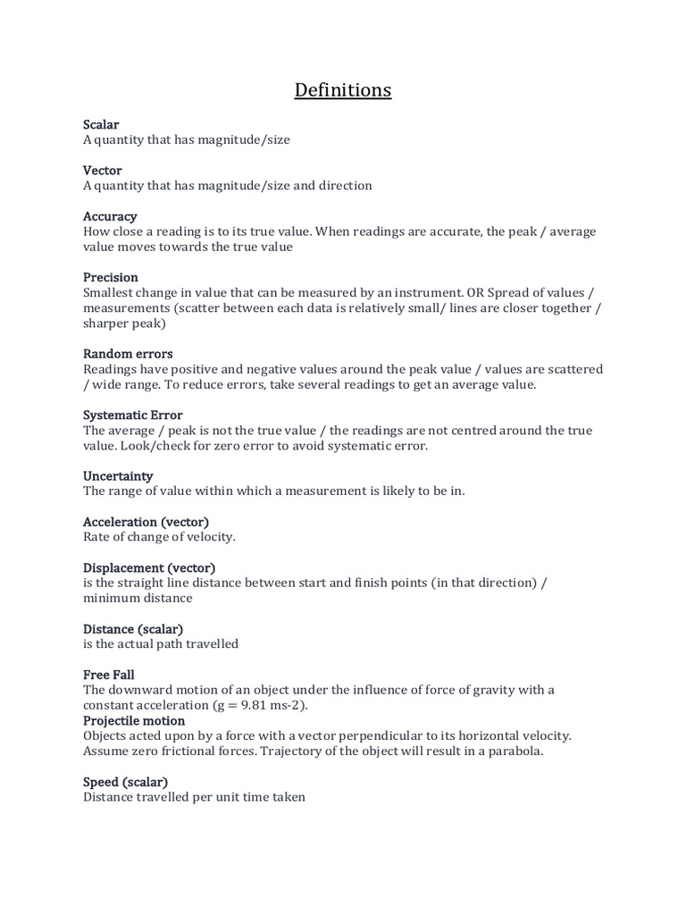 A Comprehensive Glossary of Physics Concepts and Definitions | PDF ...