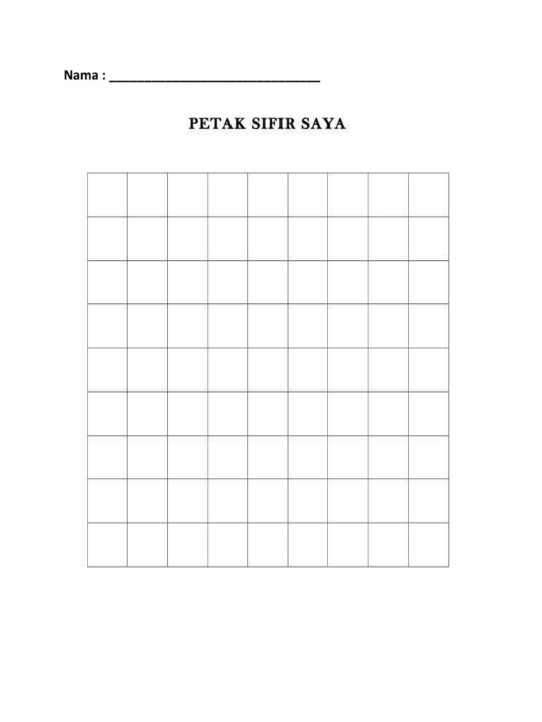 Petak Sifir Kosong | PDF
