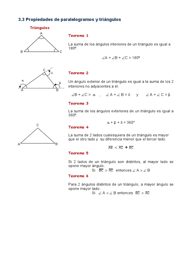 3.3 Propiedades de Paralelogramos y Triángulos | PDF | Geometría triangular | Geometría del ...