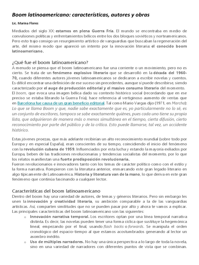 Un análisis completo del boom latinoamericano: sus características ...