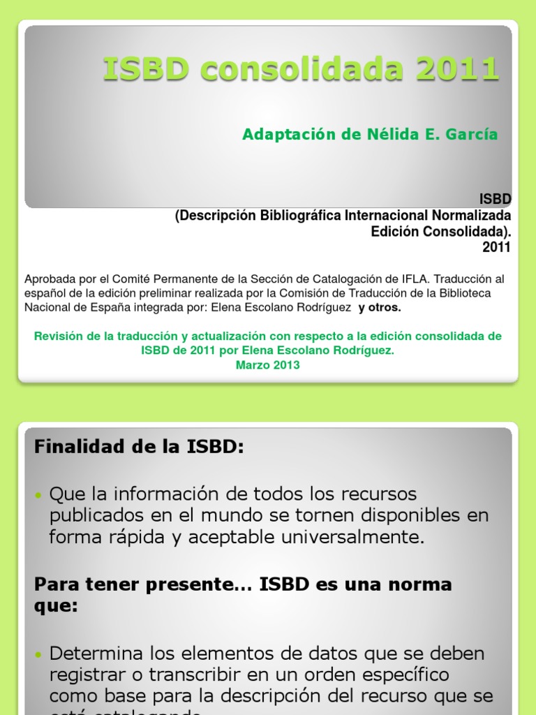 ISBD-Consolidada | PDF