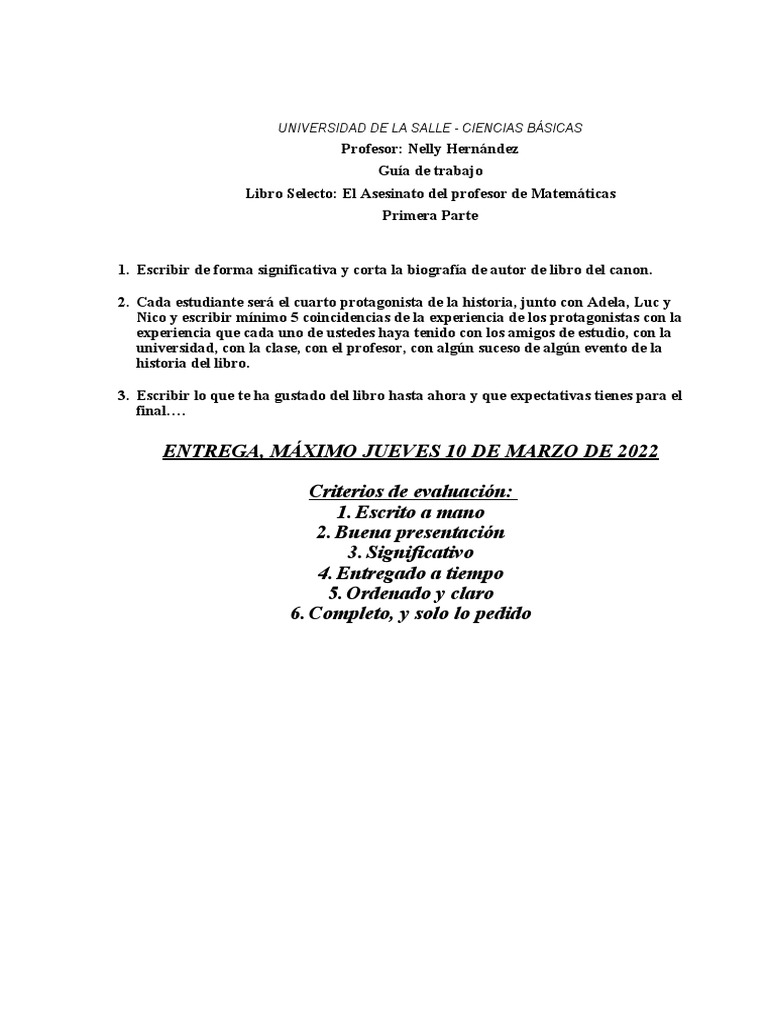 Libro Selecto I - Asesinato Del Profesor de Mate | PDF Libro Selecto I - Asesinato Del Profesor de Mate | PDF