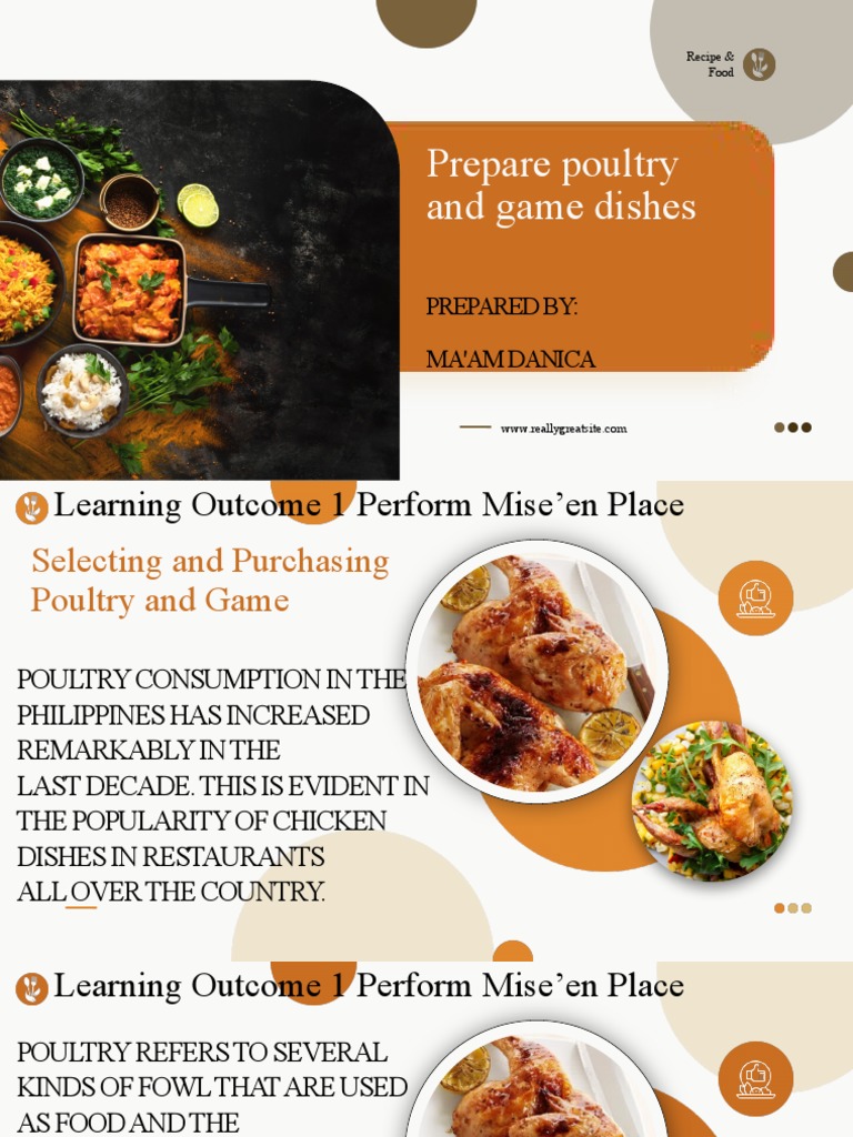 Poulty and Game Dishes Lesson 1 | PDF | Poultry | Chicken