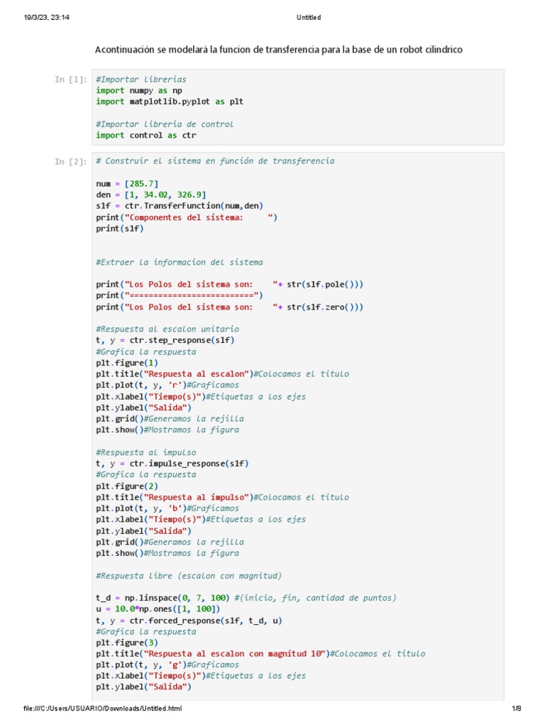 Modelado de Robot Cilíndrico en Python | PDF | Ingeniería Informática ...