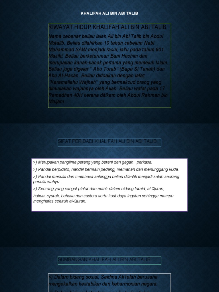 Khalifah Ali Bin Abi Talib | PDF