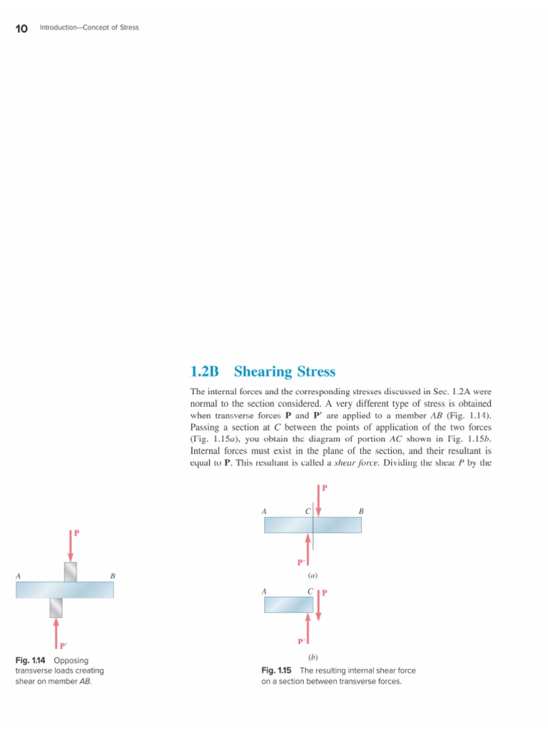 LECT 03 Beer Johnston 2020 8° Shearing Stress 10 BOOK Mechanics of Materials | PDF
