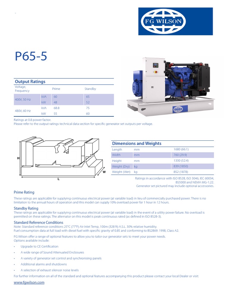 P65-5 FG Wilson Generator Manual | PDF | Engines | Mains Electricity
