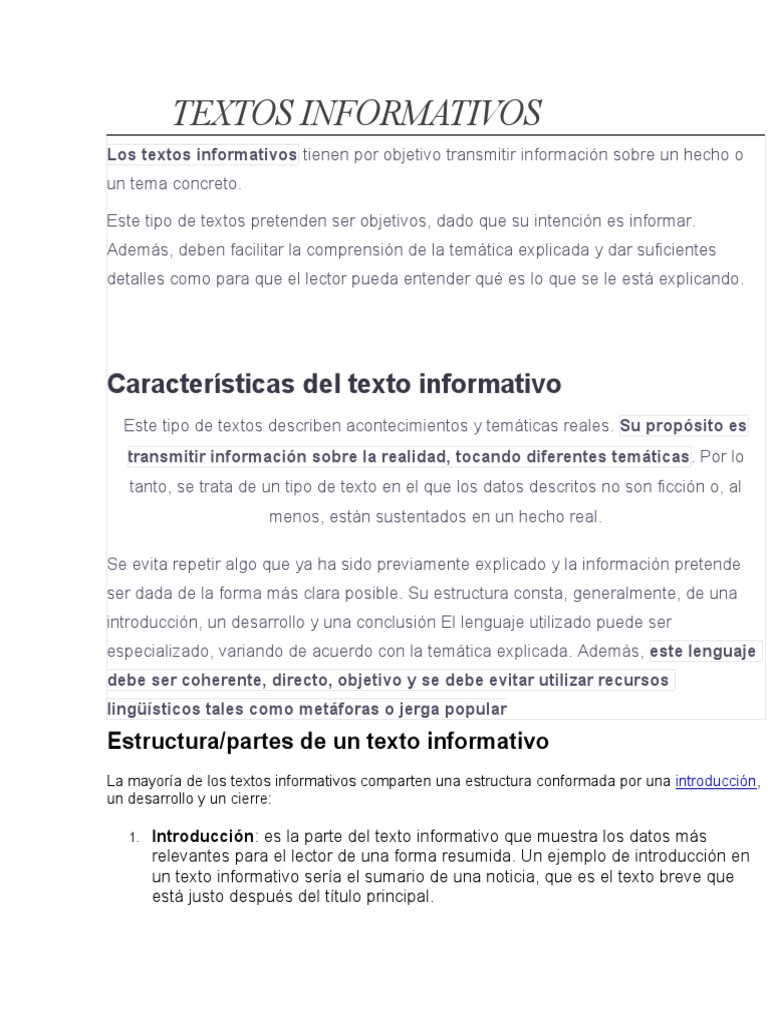 Textos Informativos | PDF