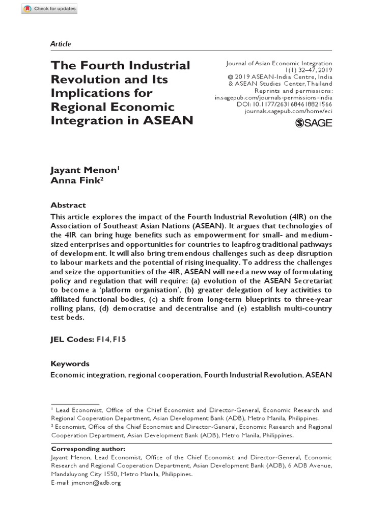 The Fourth Industrial Revolution by Menon and Fink | PDF | Agriculture ...